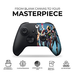 DreamController Fortnight Blue Custom X-box Controller Wireless compatible with X-box One/X-box Series X/S Proudly Customized in USA with Permanent HYDRO-DIP Printing (NOT JUST A SKIN)