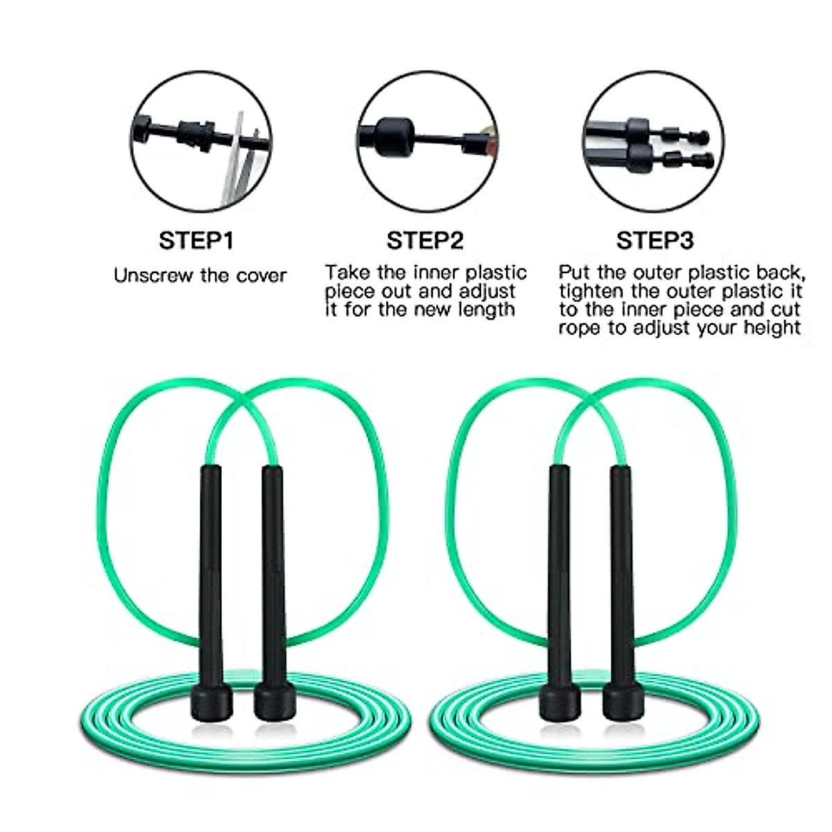 VIIBASE 10 Pack PVC Jump Rope for Cardio Fitness - Versatile Adjustable Skipping Rope for Women Men Kids, Speed Jump Rope for Exercise,9 Feet