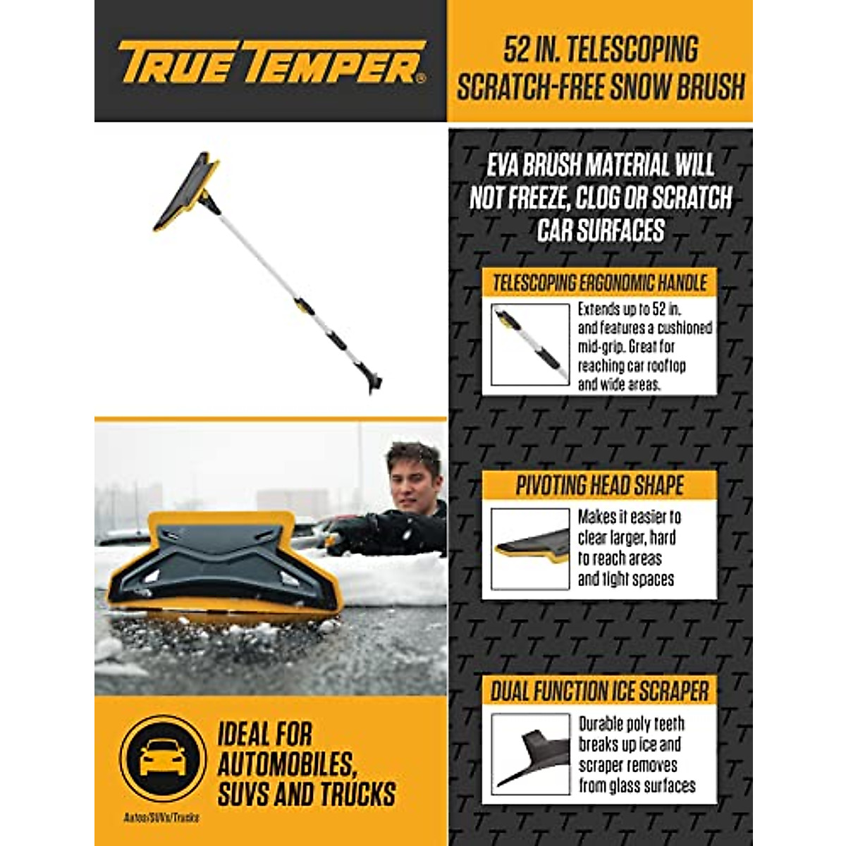 True Temper Ames-ABTT5212, 52-Inch Snow Brush