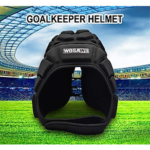 WOSAWE Goalkeeper Helmet Soft Shell Rugby Headguards Multi Sports Head Injury Protection Headgear, L