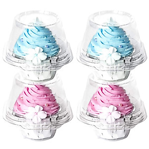 Hedume 120 Pack Individual Cupcake Container, BPA-Free Clear Plastic Single Deep Dome Stackable Individual Cupcake Box for Wedding, Party