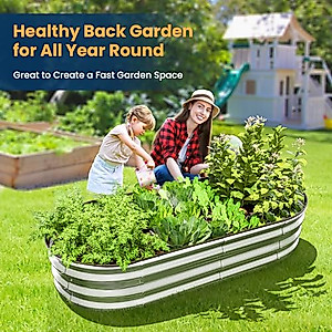 ENJOYBASICS Raised Garden Bed Kit, Galvanized Raised Planter 5x2.25x1 ft Box Outdoor for Vegetables, Large Bottomless Metal Raised Bed for Gardening, Herb, Growing Fruits, Flower