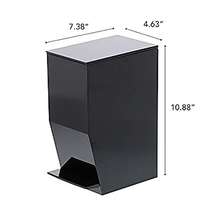 Yamazaki Home Sanitary Step Trash Can - Small Space Waste Bin For Bathroom Kitchen, Plastic, 1 gallon | 3.9 liters, Handles, Lid, No Assembly Req.