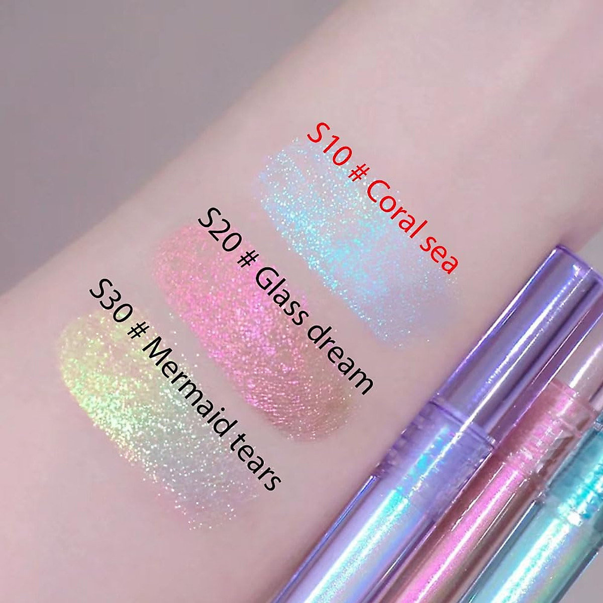 AMY'S DIARY 8 Colors Liquid Shimmer Eye Shadow Kit - Sparkling Metallic High Pigmented Glitter Eye Shadow, Quick Drying Long Lasting Creates Dimensional Beauty Eye Looks