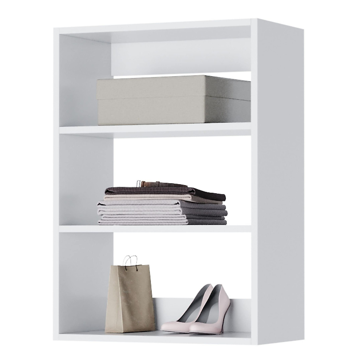 Modular Closets Vista Collection Short Tower Wood Built In Closet Organizer Unit (White, 31.5" Wide)
