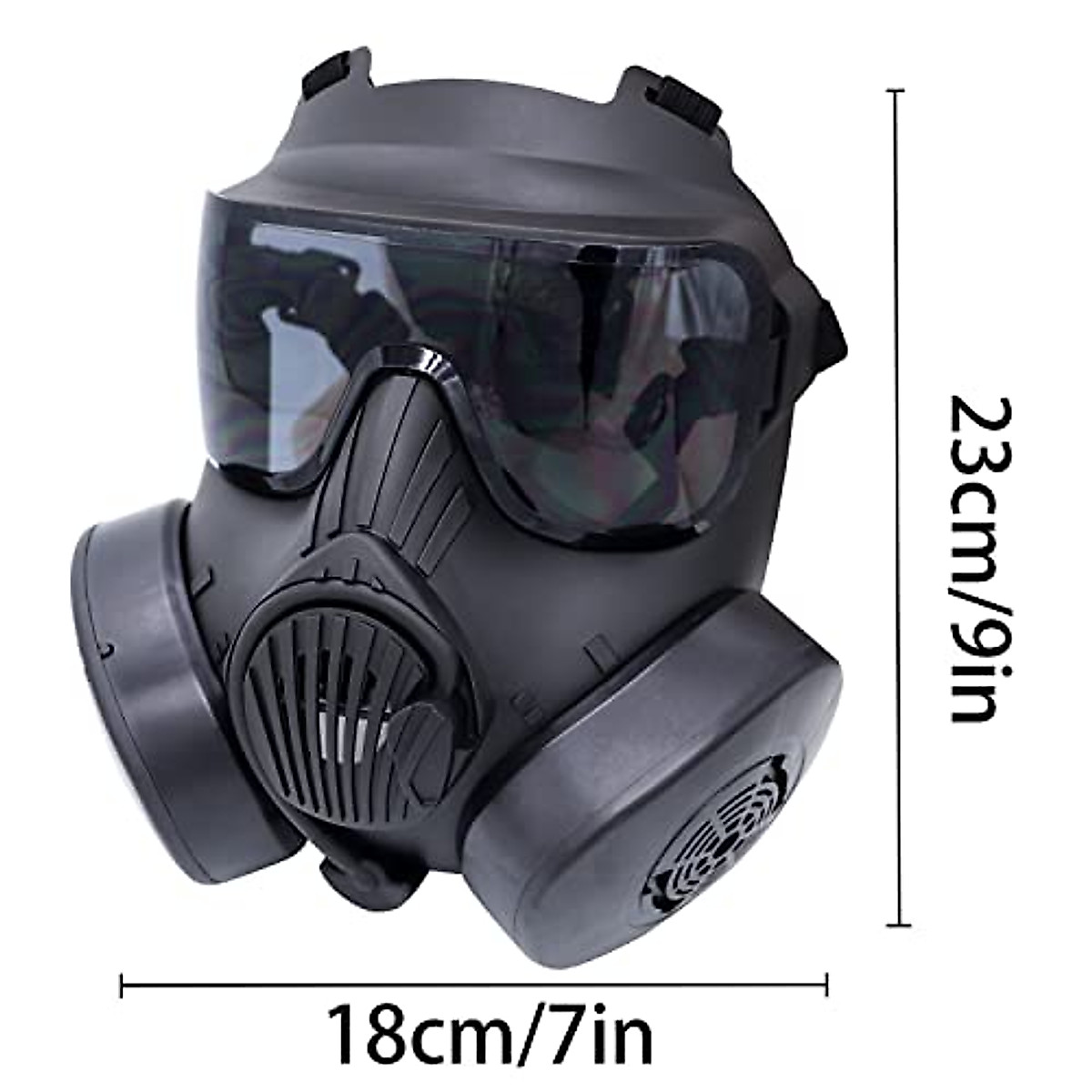 M50 Airsoft Mask Tactical Full Face Eye Protection Goggles Skull with Filter Fans Outdoor Sport CS Protective Paintball Eye Protection Gas Mask (Black)