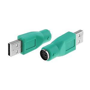 RLECS USB to PS2 Adapter 2PCS Green PS/2 Female to USB Male Converter Adapter for Mouse and Keyboard