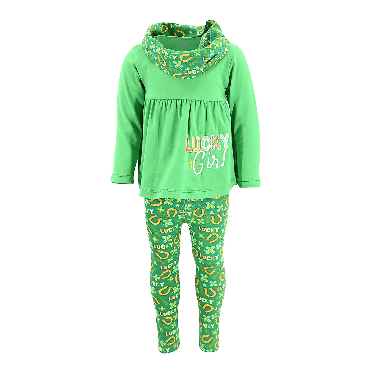 Unique Baby Girls 3 Piece St Patricks Day Lucky Girl Outfit (5Y, Green)