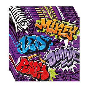 TMNT Teenage Mutant Ninja Turtles Birthday Party Supplies Bundle includes 32 Lunch Paper Napkins and 1 Dinosaur Sticker Sheet