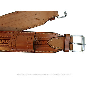 Western Back Cinch Snake Tooled Leather Cowgirl Rear CINCHES Horse Flank Girth