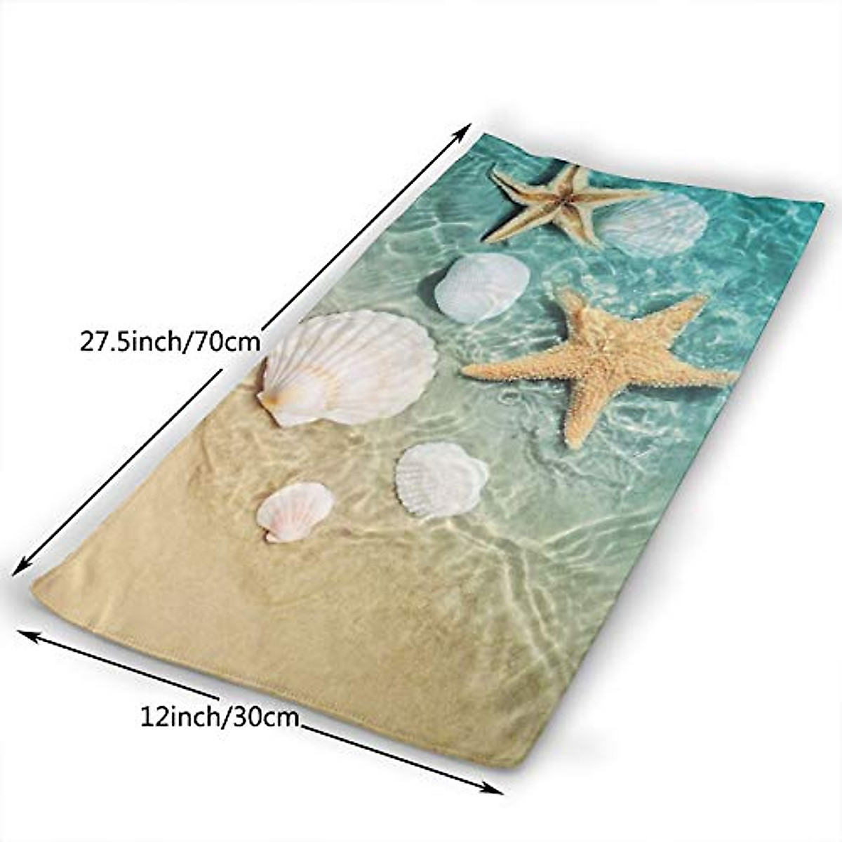 MSGUIDE Starfish Seashell On Beach Hand Towels for Bathroom Clearance Decor Face Towels Microfiber Towels Soft Fingertip Towel for Gym Yoga Spa Pool Sport Hotel