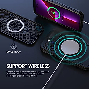 VONNOBILITY iPhone 14 Pro Max Waterproof Case, IP68 Full-Body Heavy Duty with Built-in Screen Protector, 6.7 inch - Black