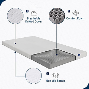 Avenco Folding Mattress, 4 Inch Trifold Mattress, Twin XL Folding Mattress for Indoors, RV/Camper Van, Travel, Camping, Guest Room-Breathable Cover & Non-Slip Bottom