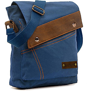 Sechunk Canvas Shoulder Bags Crossbody Bags Messenger Bags Purse for Men Women (Blue，small)