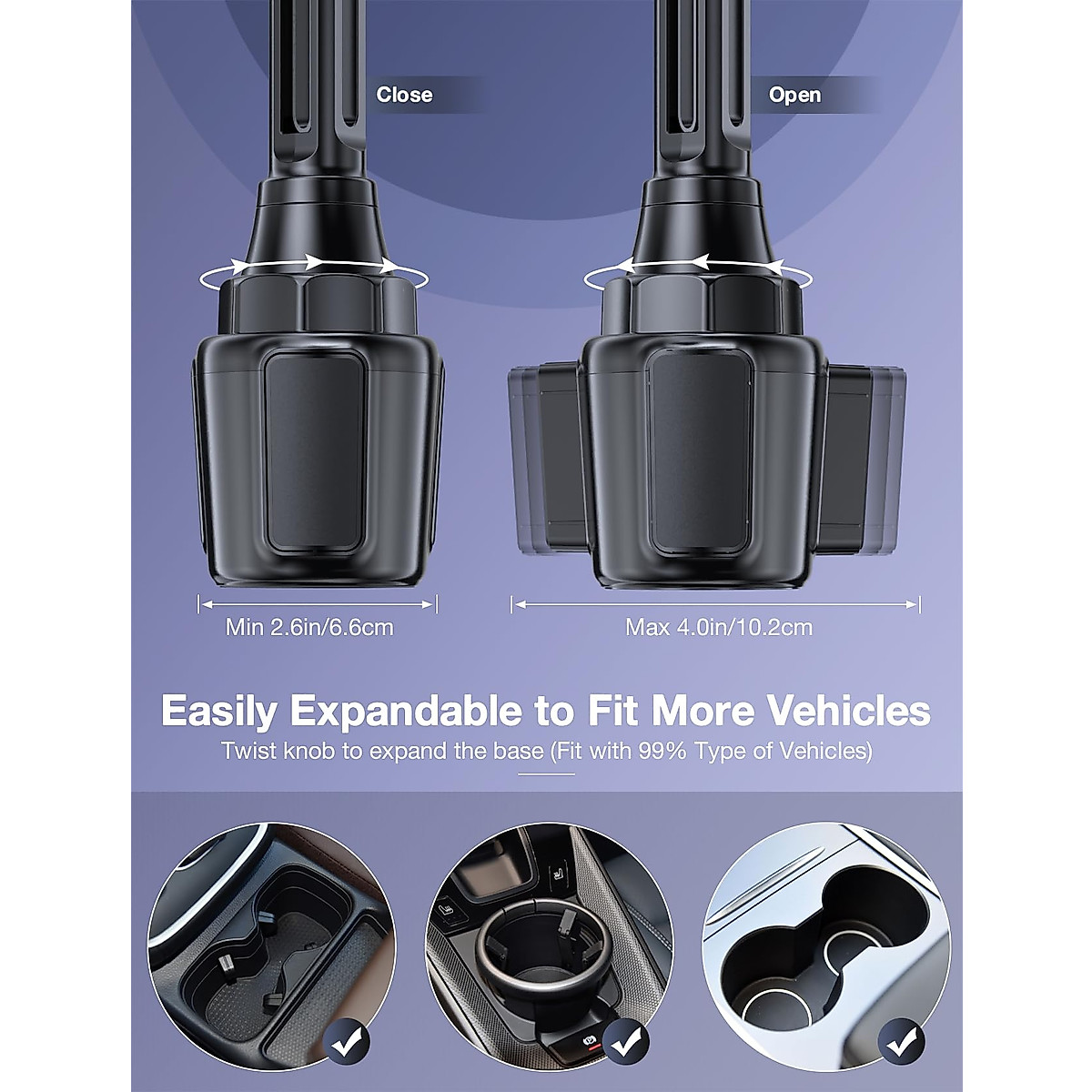 MOKPR for MagSafe Car Mount Charger- Wireless Car Charger Magnetic Cup Holder Phone Mount-Colorful LED HandsFree Magnet Car Charger for iPhone 15/14/13/12 Series