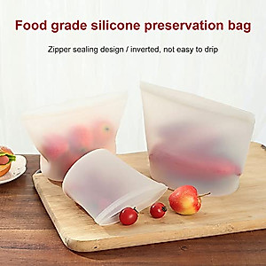 Rumtut Silicone Food Storage Bags, Reusable Storage Bags, Zipper Containers for Fruit and Vegetable Snacks 4 Pieces