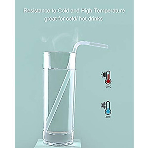 ALINK 500-Pack Clear Flexible Drinking Straws, Plastic Disposable Bendy Straws - 7.75" x 0.23"