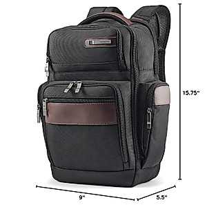 Samsonite Kombi 4 Square Backpack with Smart Sleeve, Black/Brown, 15.75 x 9 x 5.5-Inch