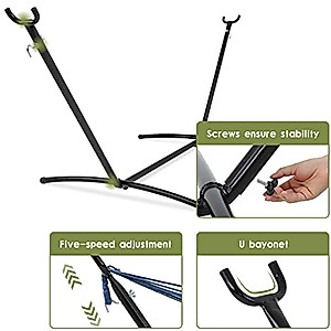 Her Majesty Hammock Portable Durable and Stable Best Stands for Indoor or Outdoor, Backyard Decor Bed Lawn Garden Steel Premium Carrying Case Patio