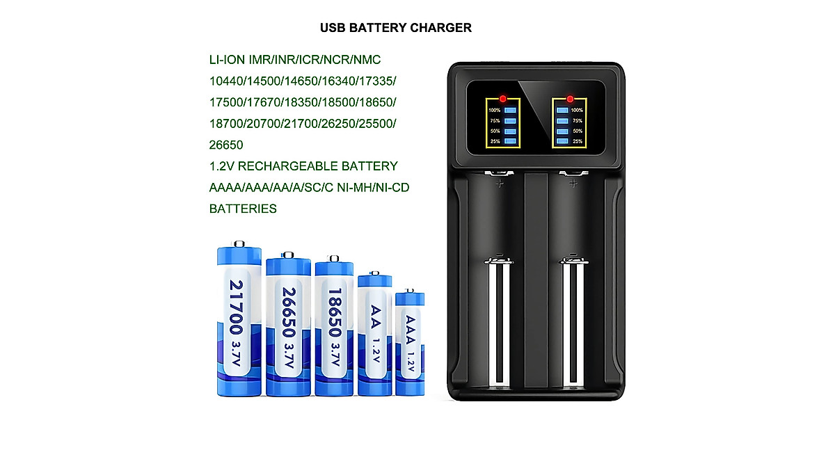 Universal Smart Battery Charger for Li-ion 18650 Batteries