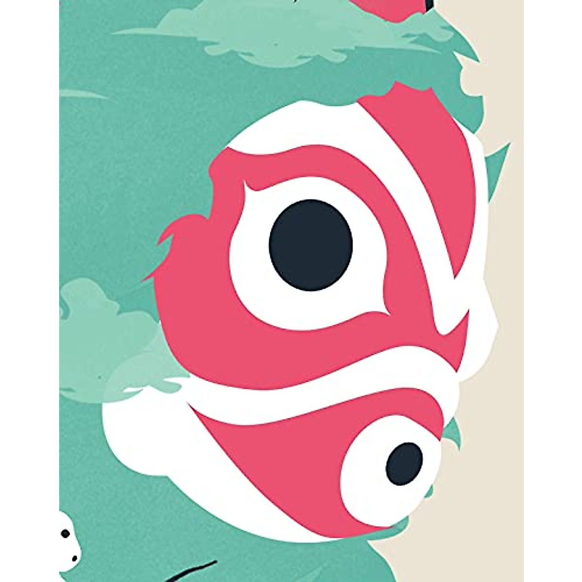 Japanese Anime Princess Art Print - Ukiyo-e Wall Art 8 x 10 Unframed Japanese Anime Artwork Kodama Forest Spirit Print Hayao Miyazaki Wall Hanging Cool Movie Inspired Home Decor