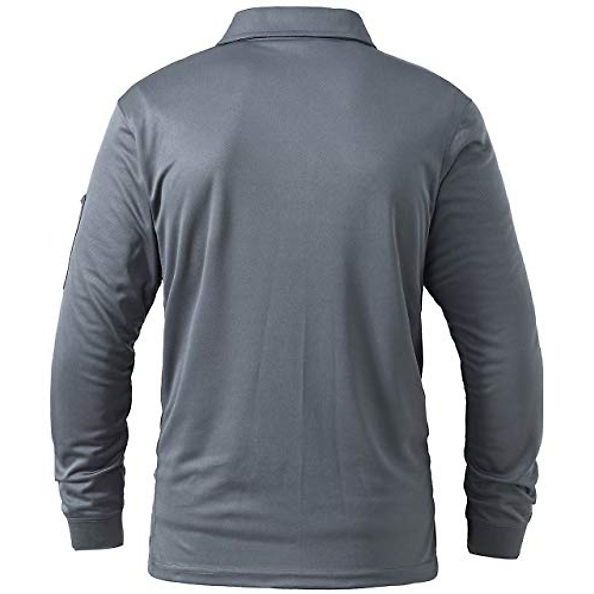 Tyhengta Mens Polo Shirt Long Sleeve Quick Dry Performance Lightweight Tactical Shirts Gray X-Large