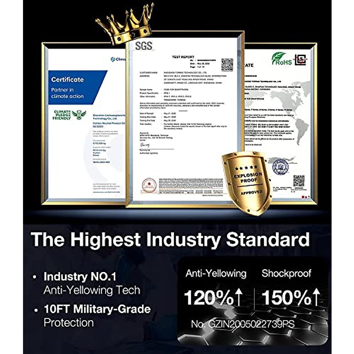 TORRAS Diamond Clear Designed for iPhone 14 Plus Case, [10FT Mil-Grade Protection] [Non-Yellowing] Shockproof Protective Hard Back Ultra-Thin Slim Phone Case for iPhone 14 Plus 6.7", Crystal Clear