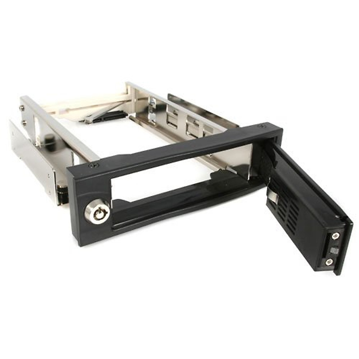 StarTech.com 5.25in Trayless Hot Swap Mobile Rack for 3.5in Hard Drive - Internal SATA Backplane Enclosure - Lockable drive bay , TAA (HSB100SATBK)