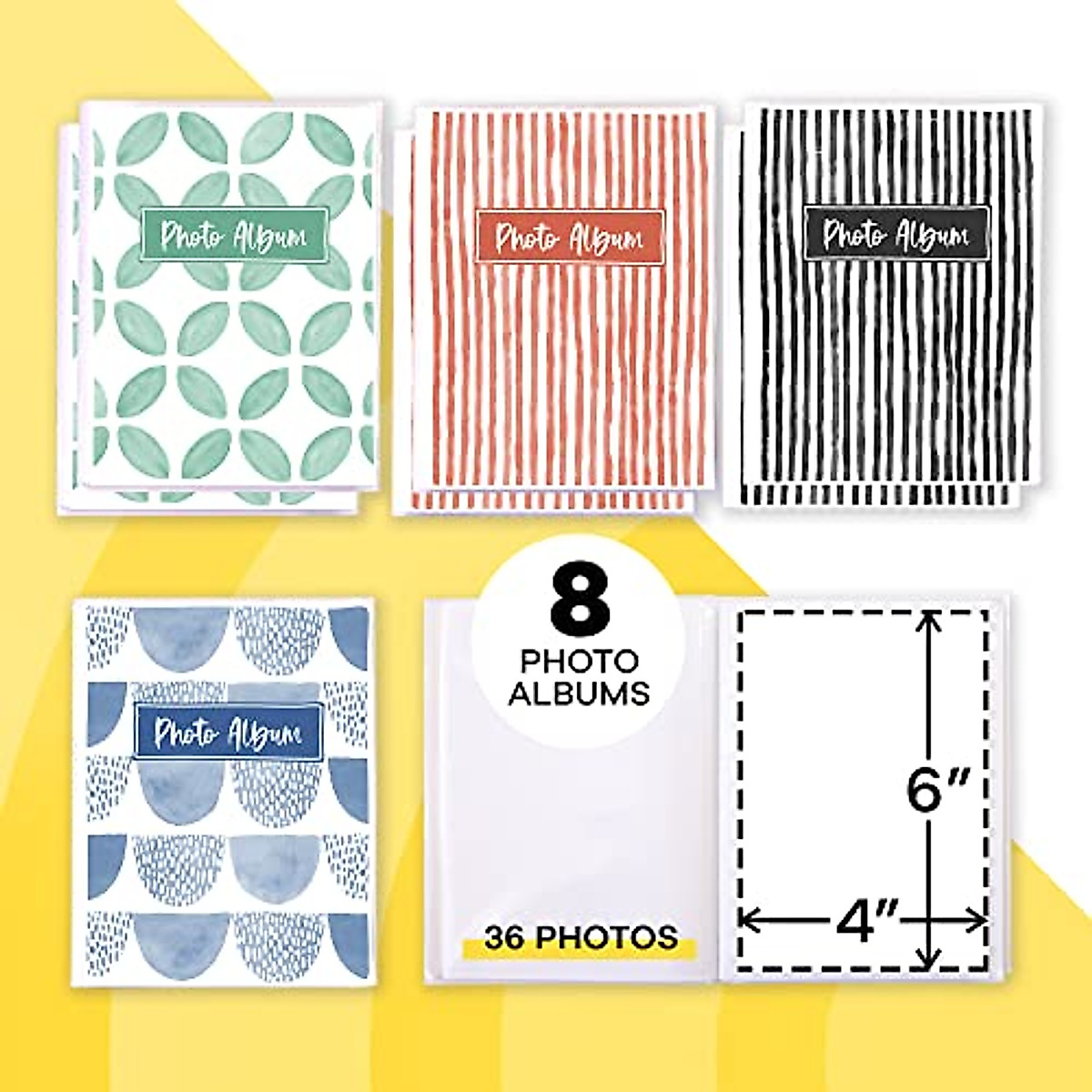 (Set Of 8) 4x6 Photo Albums - Small Photo Album 4x6 - Mini Photo Album - Photo Books for 4x6 Pictures - 4 x 6 Photo Album Book - Small Photo Albums for Pictures 4x6 - Photo Albums 4x6 Pictures