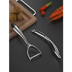 SimCoker Vegetable Peeler For Kitchen, Premium Potato Peelers 304 Stainless Steel, Ultra Sharp Blade, Ergonomic Non-Slip Handle, 5 Years Of Warranty…