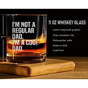 Promotion & Beyond I'M NOT A REGULAR DAD I'M A COOL DAD Whiskey Glass - Funny Gift for Dad Uncle Grandpa From Daughter Son Wife - Father's Day