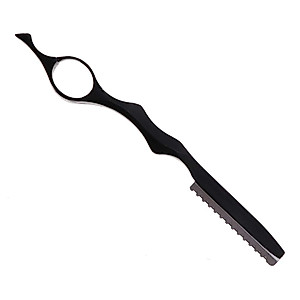 Professional Hair Styling Thinning Texturizing Cutting Feather Razor + 10 Replacement Blades Stainless Steel Black Color