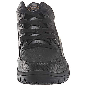 Dr. Scholl's Shoes Men's Charge Slip-Resistant Work Boot, Black Leather, 10.5 Wide