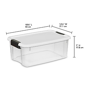STERILITE 19848006 Ultra Storage Tote with Titanium latches, 18 Quart
