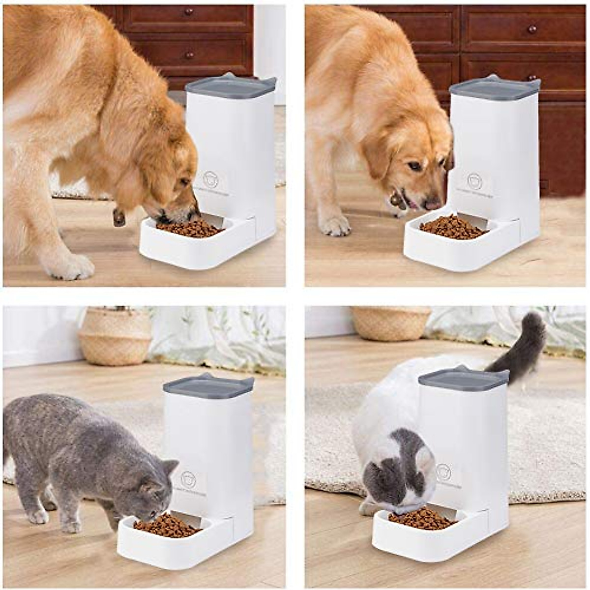 XhuangTech Pets Automatic Feeder Set, Cats Dogs Food Dispenser Self-Dispensing Bundle Station Device for Small Middle Large Pets Cats Dogs Kitten Puppy (Feeder)