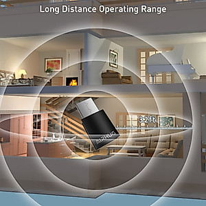 USB Bluetooth Adapter - Wireless Audio Dongle Receiver - Support Desktop, Laptop, Headsets and Speakers (Black)