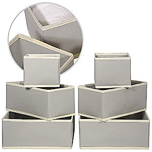 DIOMMELL Foldable Cloth Storage Box Closet Dresser Drawer Organizer Fabric Baskets Bins Containers Divider with Drawers for Clothes, Underwear, Bras, Socks, Lingerie, Clothing, Set of 6