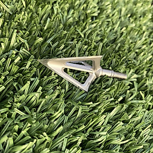 YIXINHONG 6-Pack Stainless Steel Fixed Blade Broadheads 100 Grain 1-1/8" Cut Premium Solid Arrow Tip for Archery Hunting for Crossbow and Compound Bow