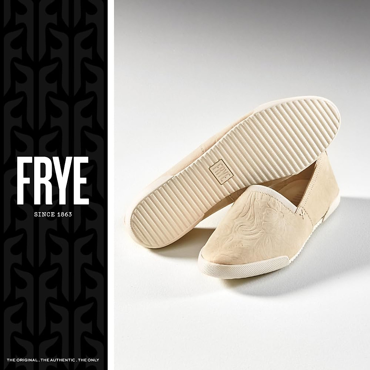 Frye Melanie Slip On Shoes for Women Crafted from Premium Leather with White Rubber Toe Bumpers and Soles, Leather Lining, and Removable Footbeds – 1 ¼” Outsole, Cognac - 7 M