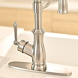 OWOFAN Hole Cover Deck Plate Escutcheon for Bathroom or Kitchen Sink Faucet Single Hole Mixer Tap 10 Inch Stainless Steel Brushed Nickel WF-4102SN