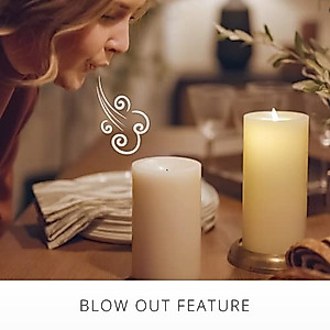 Luminara Wick to Flame Bundle Set with Real Wax LED Tealight Set with a Remote Control, Ultra Realistic Pillar and Tealights