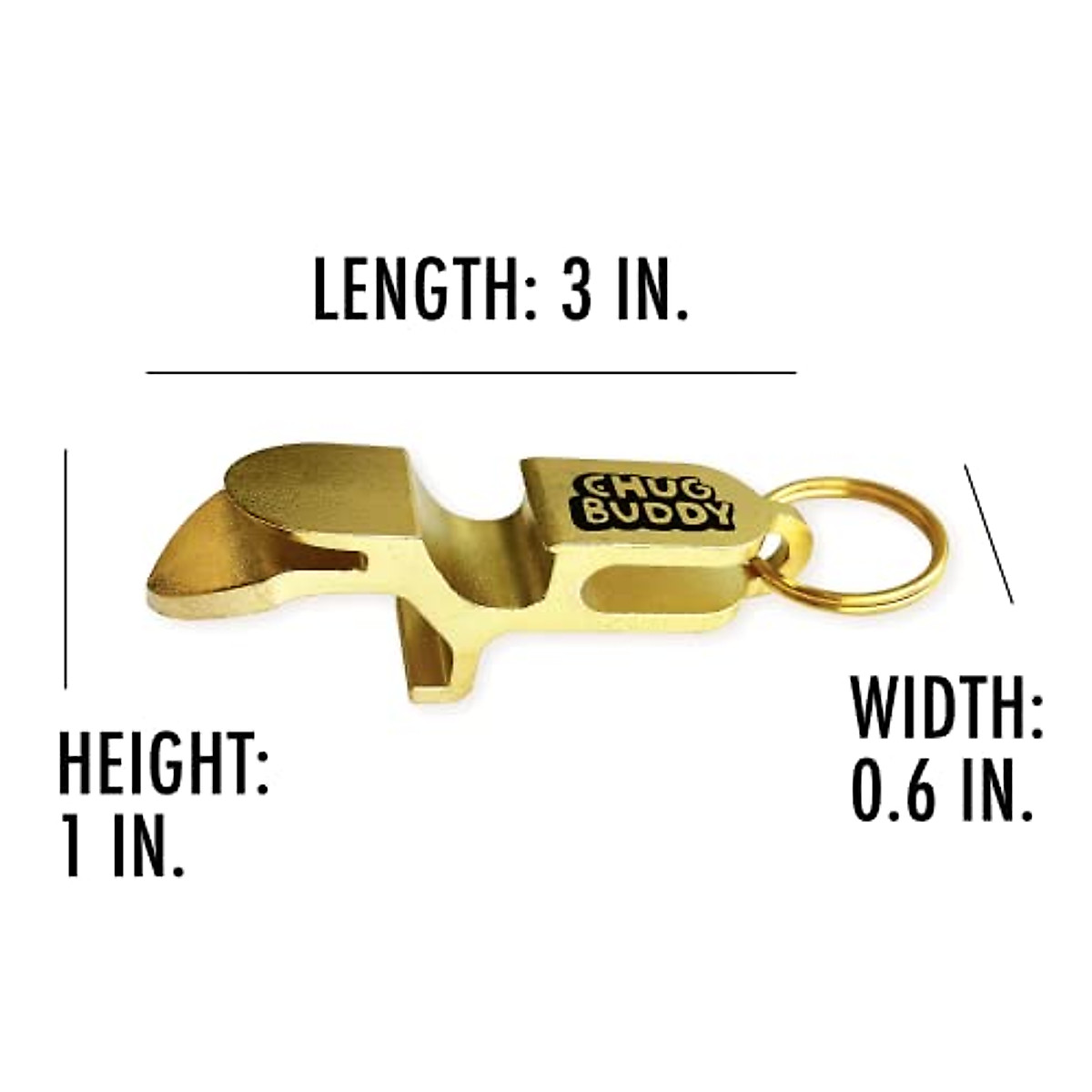 Chug Buddy Beer Shotgun Tool Metal Can Opener Keychain - Shotgun Chugging Tool - Shot Gun Tool gold steel beer bong shotgunning 4in1 tool - parties tailgating gift drinking accessories (Black)