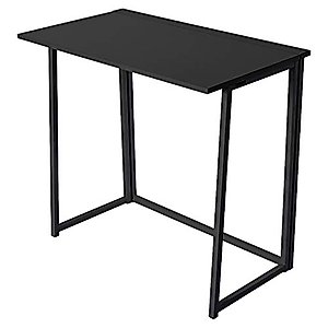 Simpleness Study Desk Folding Laptop Table for Home Office Desk, Efficient Home Laptop Notebook Computer Desk,Bedroom and Living Room Desk (31.5x17.7x29.1inches, Black)