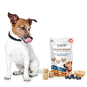 All Natural Puppy Peanut Butter Training Treats - Low Calorie Dog Treats – Low Fat Diet for Pets - Vegetarian, Baked, Crunchy Biscuits - Heart Shaped, Healthy Fiber, No Grain-Gluten, Made in USA