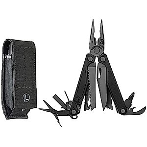 LEATHERMAN, Charge Plus Multitool with Scissors and Premium Replaceable Wire Cutters, Black with Molle Black Sheath