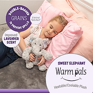 Warm Pals - Sweet Elephant - 1.5lbs - Cozy Microwavable Lavender Scented Plush Toys - Heated Stuffed Animal - Heatable Coolable Bedtime Comfort Plushie