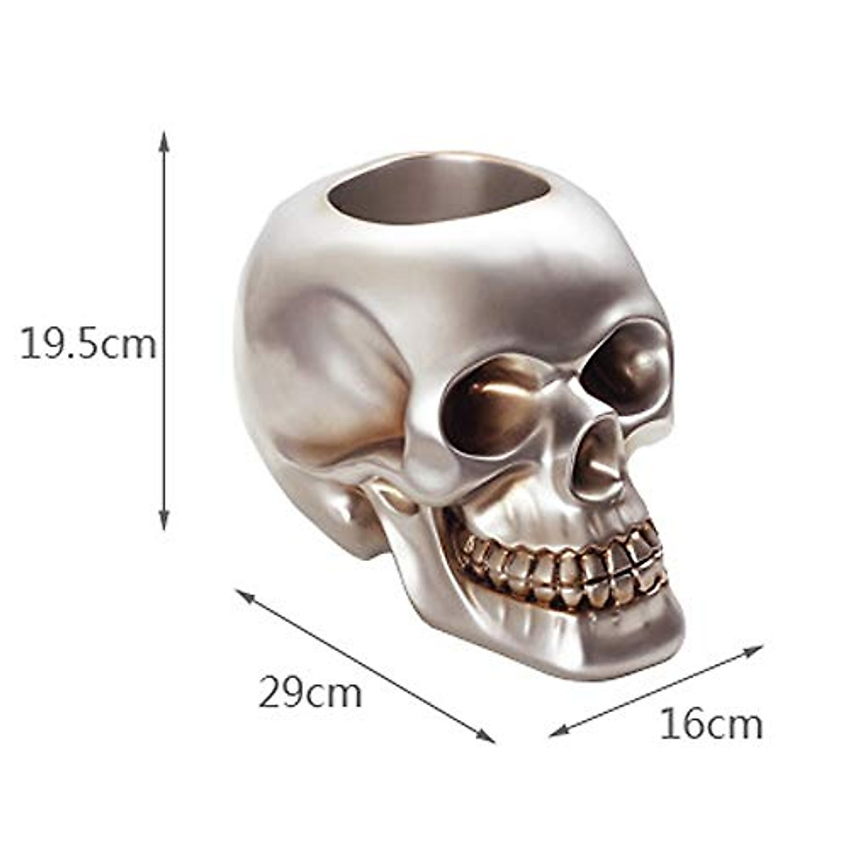 PIBM Stylish Simplicity European Retro Personality Skull Shape Wine Rack Resin Silver Crafts Home Desktop Porch Ornaments Bar Decorations Beautiful and Elegant