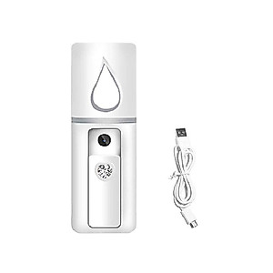 Nano Mist Sprayer - Makina Usb Charging Handheld Facial Beauty Skin Care Products Big Water Tank Ultrasonic Moisturizing Mini Nano Mister (L2White)