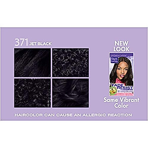 SoftSheen-Carson Dark and Lovely Fade Resist Rich Conditioning Hair Color, Permanent Hair Color, Up To 100 percent Gray Coverage, Brilliant Shine with Argan Oil and Vitamin E, Jet Black