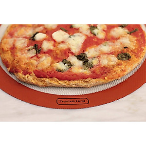Premium Living Pizza Baking Silicone Mat 12" red (2, Red)